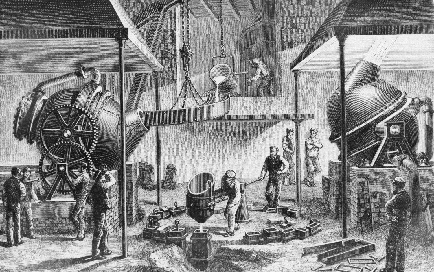 El proceso Bessemer para la producción del acero.