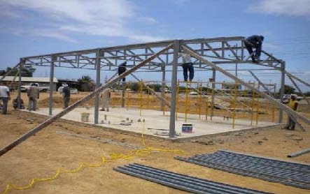 Vigas metálicas como armazones para una casa