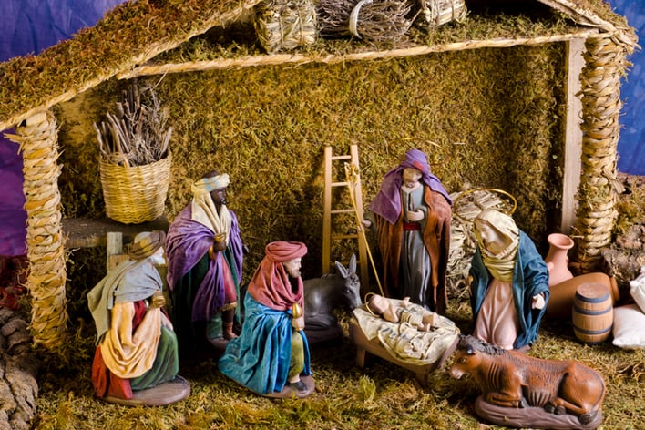 La tradición de los pesebres o nacimientos en navidad.