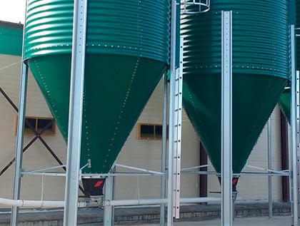 Silos galvanizados para alimento de granjas