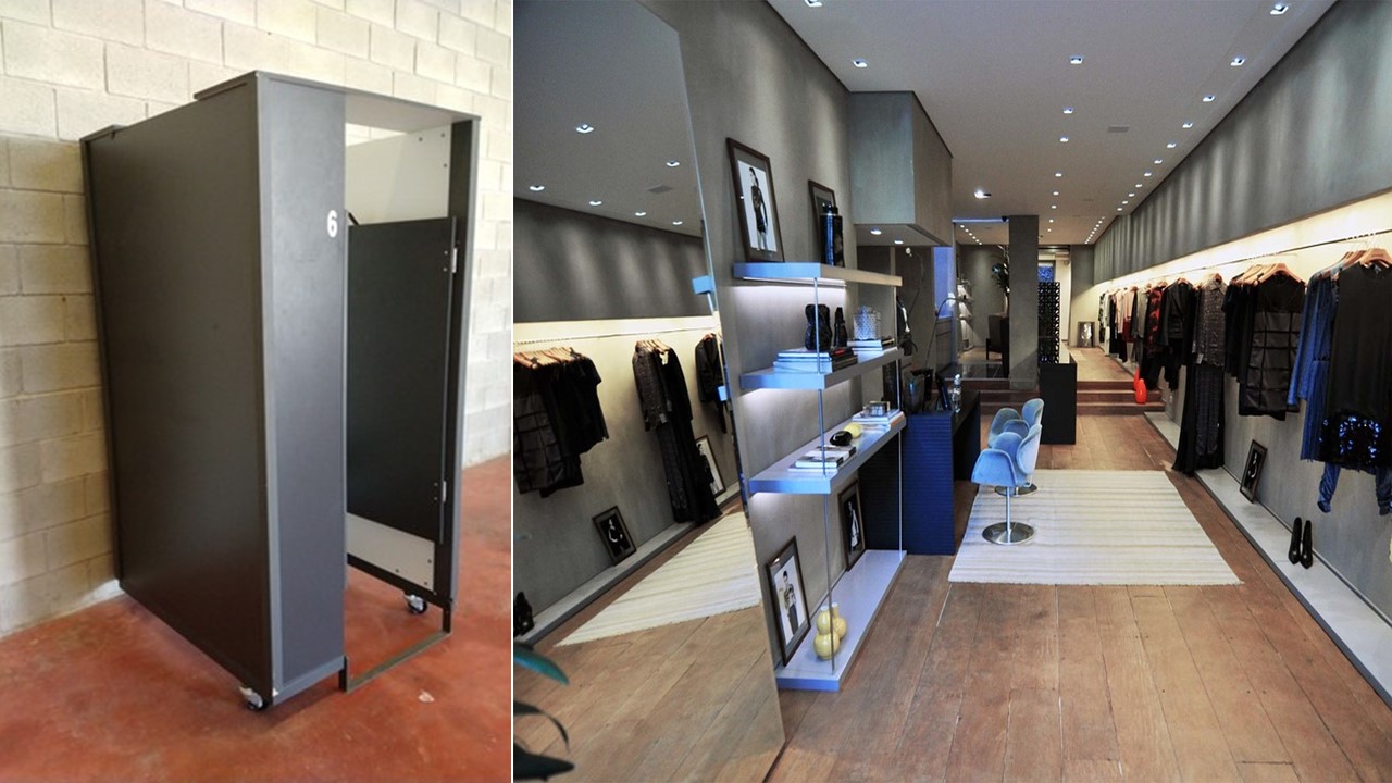 Tipos de probadores o vestidores en tiendas departamentales.