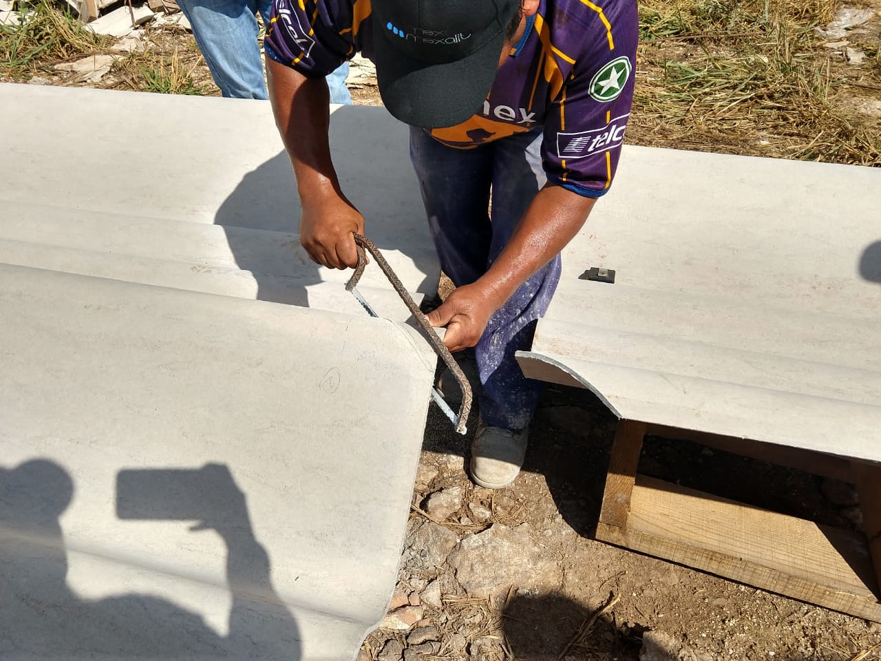 Instalación de la lámina estructural de fibrocemento